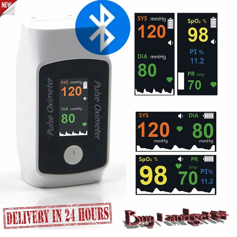 Portable-Blood-Pressure-Digital-Finger-Pulse-Tonometer-Oximeter-Monitor ...