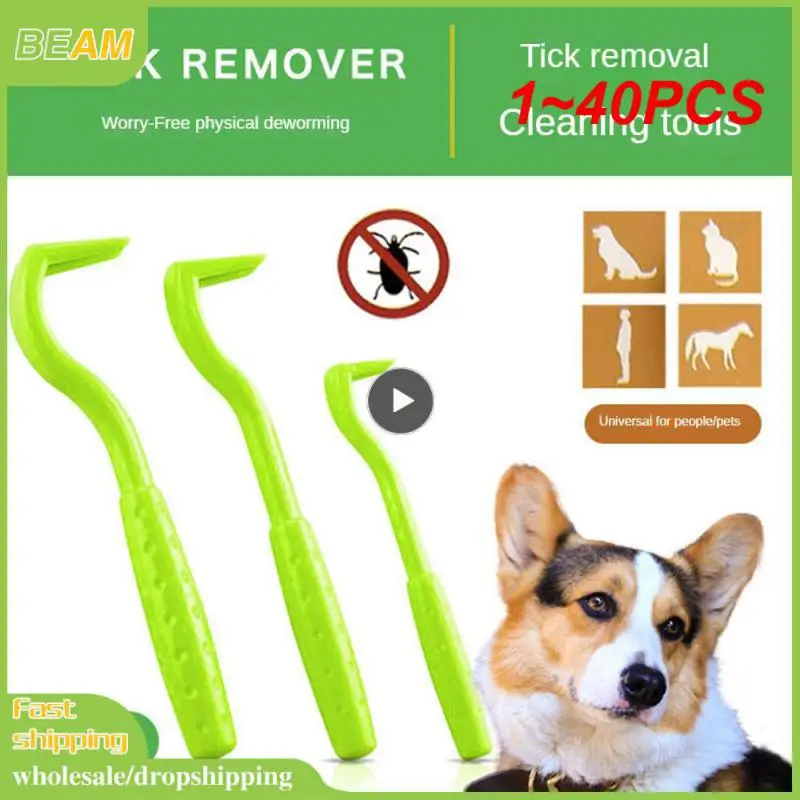 1-40PCS-Flea-Remover-Hook-Tick-Removal-Tweezer-Ticks-Pull-Pet-Cat-Dog ...