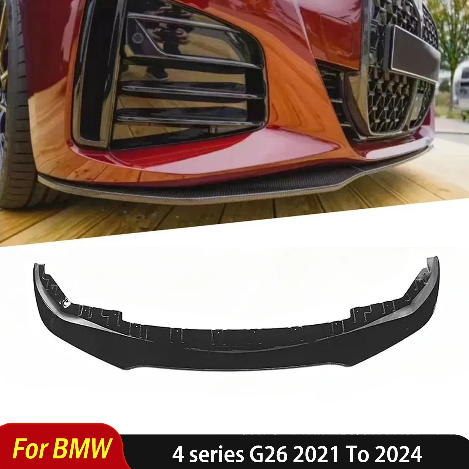 For BMW 4 Series 4 Door G26 2021 To 2024 MP Style Front Bumper Spoiler ...