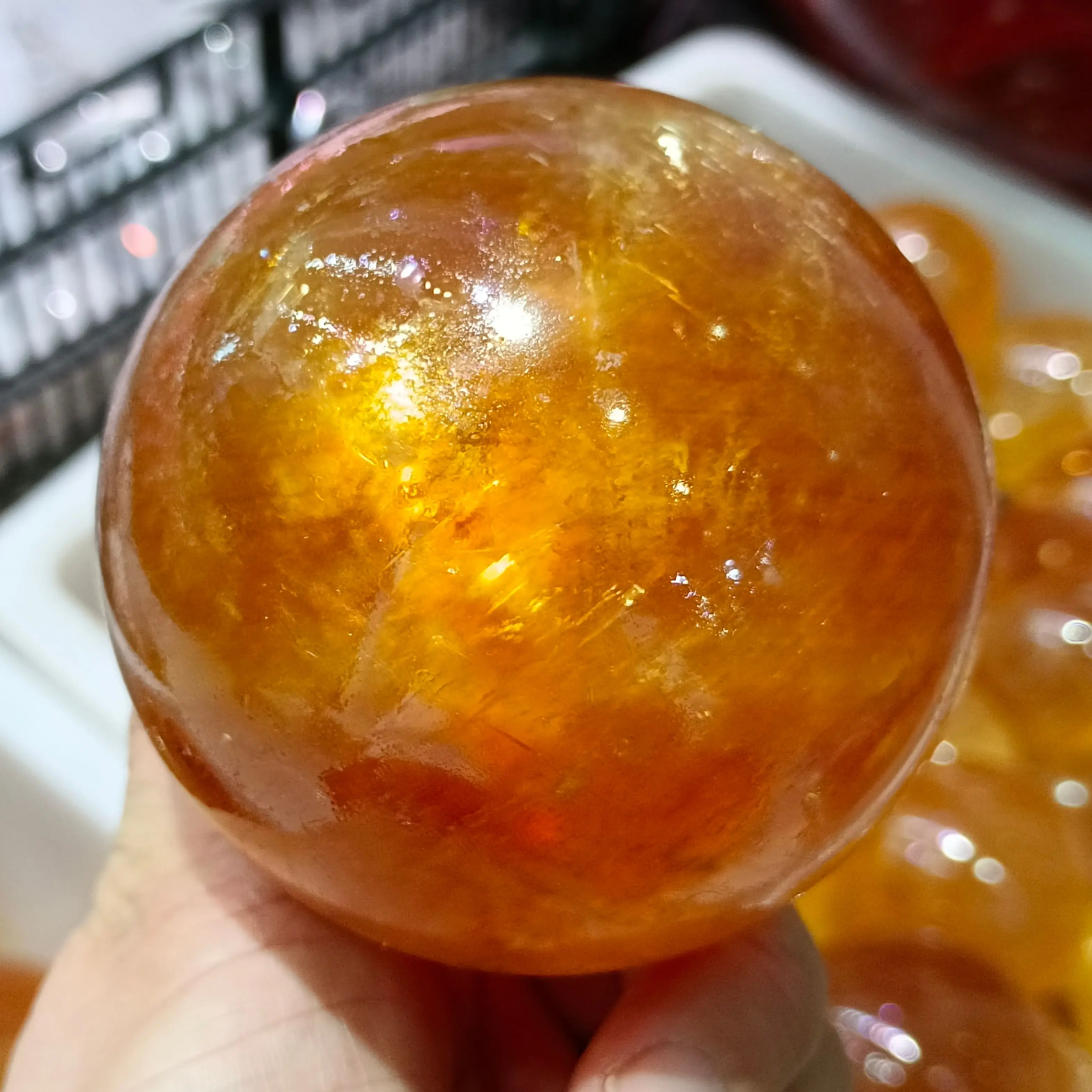 Natural-Honey-Calcite-Ball-Crystal-Energy-Gem-Home-Office-Decorative ...