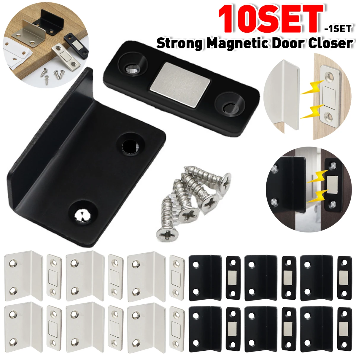 10-1SET-Strong-Magnetic-Door-Stopper-Cabinet-Door-Catches-Latch ...