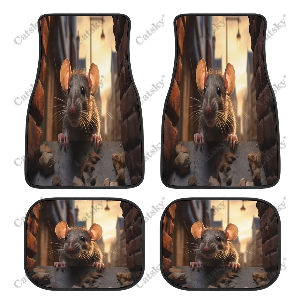 Cute-Rat-Living-Outdoors-Car-Floor-Mat-Vintage-Carpet-Anti-Slip-Rubber ...