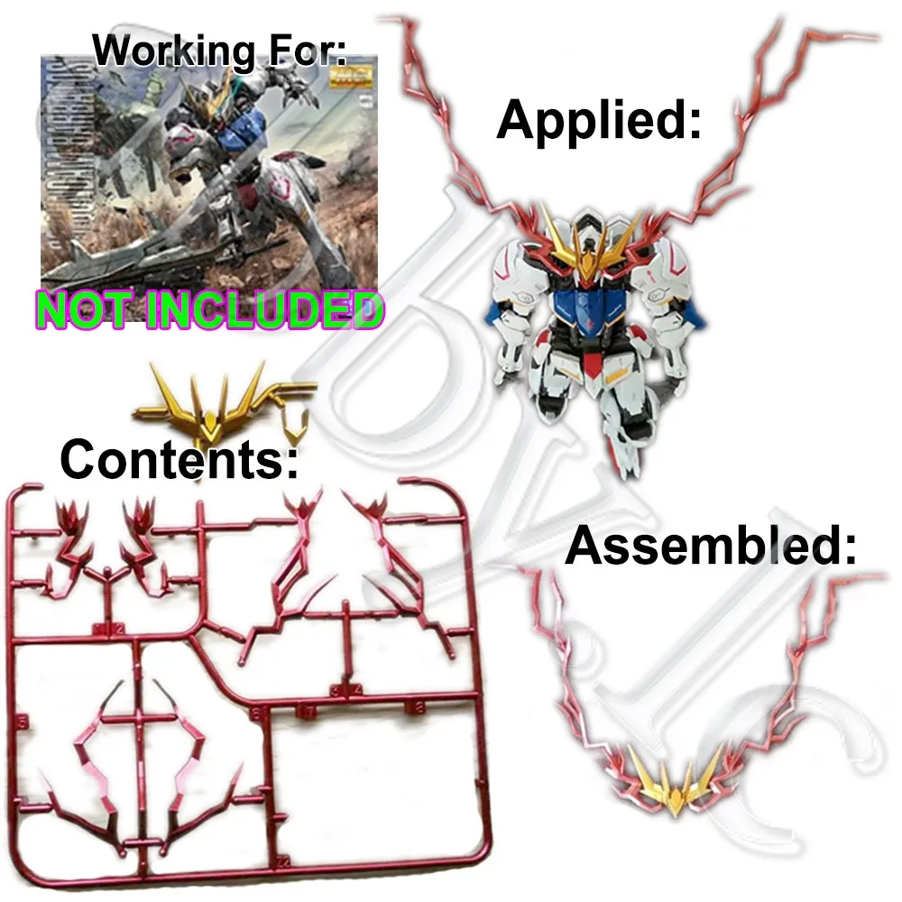 for MG 1/100 ASW-G-08 Barbatos Plastic Pre-painted Eye Effect and V ...