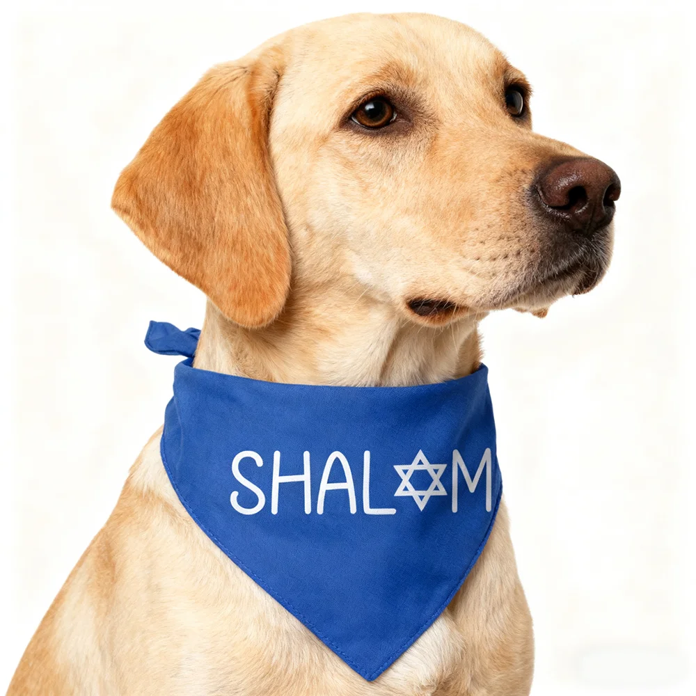 Shabbat Shalom Jewish Holiday Celebration Triangle Dog Bandana Star of ...