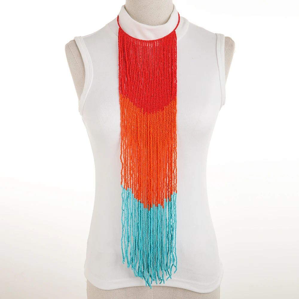 Rice bead necklace Tassel Originality Splice Chroma Hand knitting ...