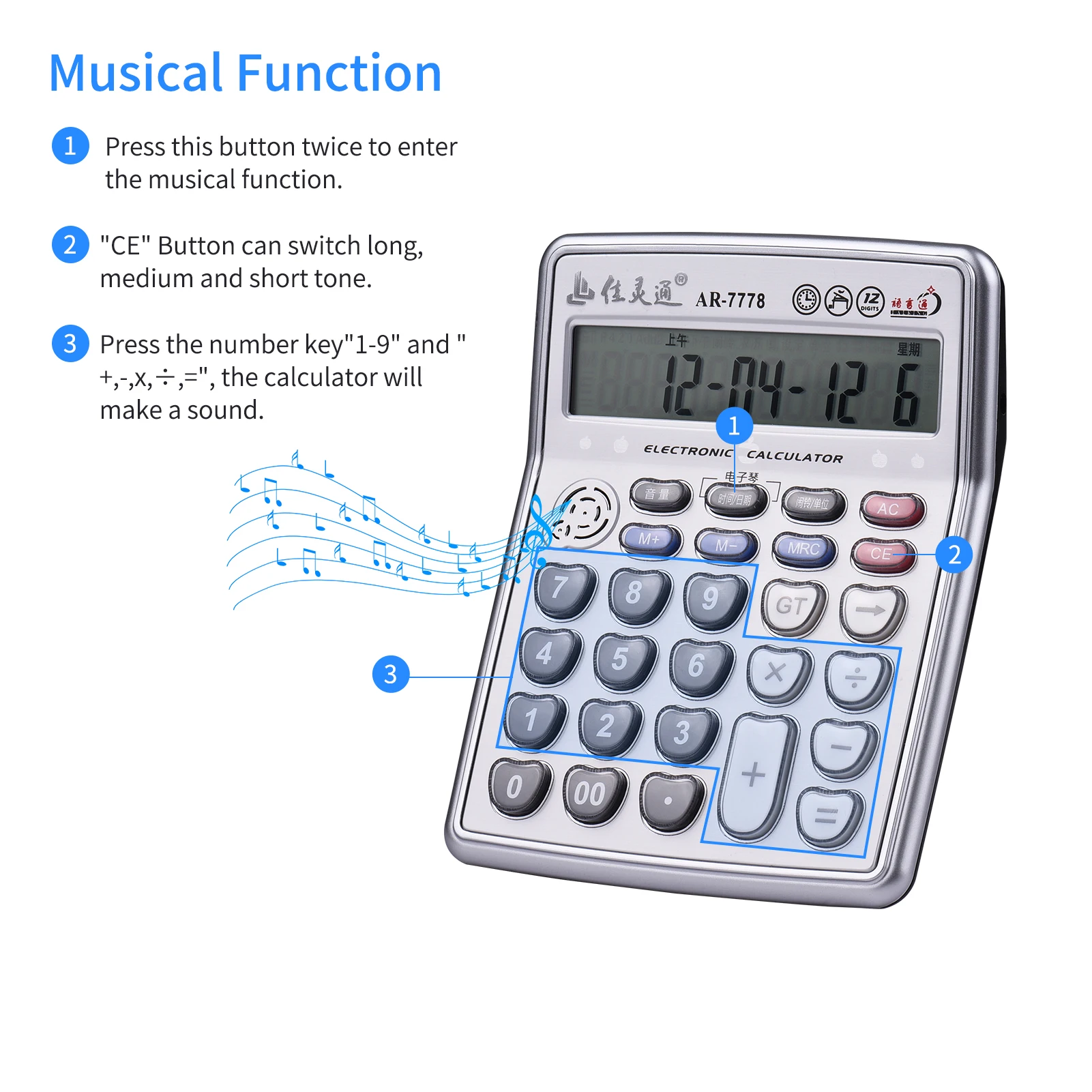 Musical-Desktop-Calculator-12-Digits-LCD-Display-Electronic-Calculator ...