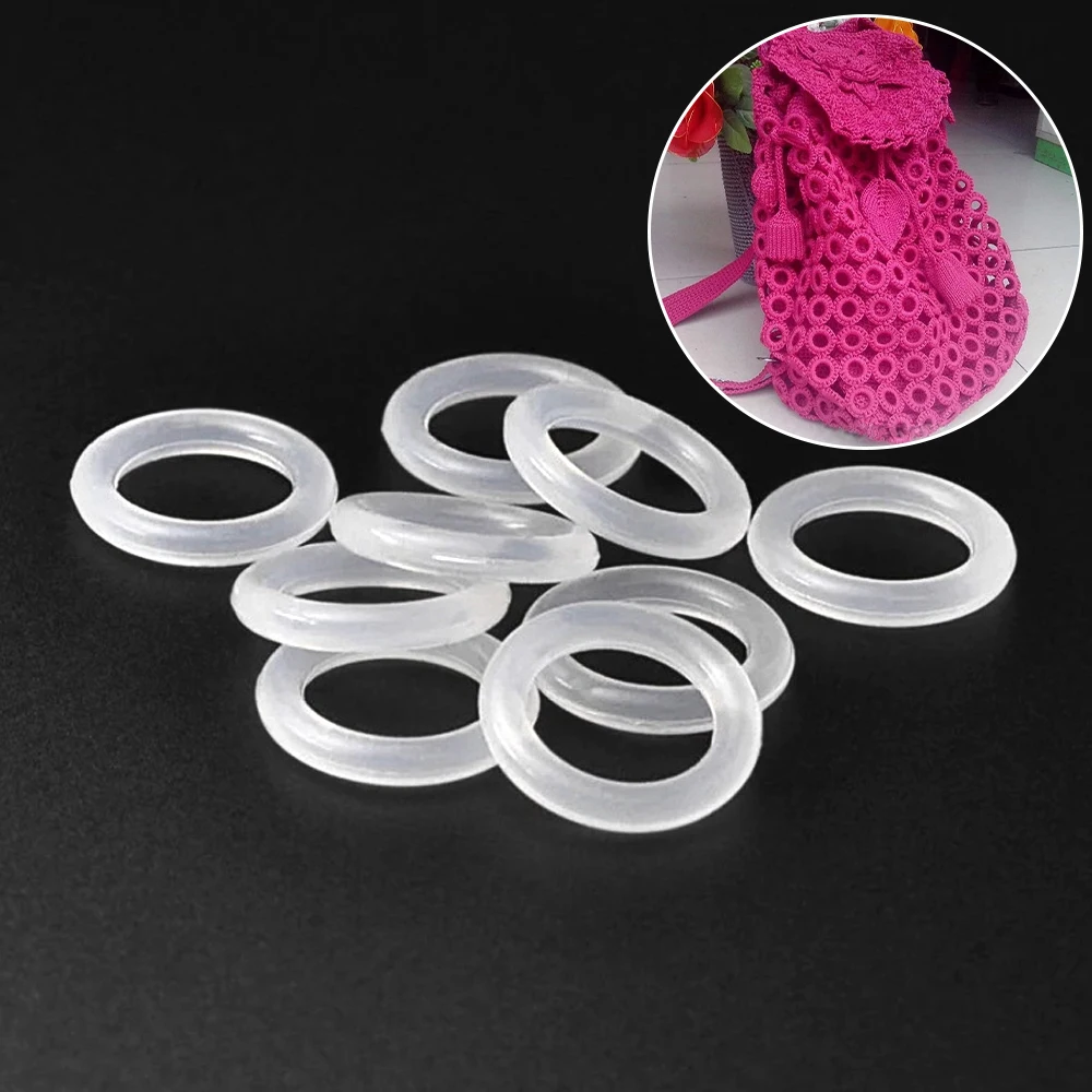 Clear-Silicone-O-Ring-50-100-200-Pack-Crochet-Knitted-Ring-Eco-Friendly ...