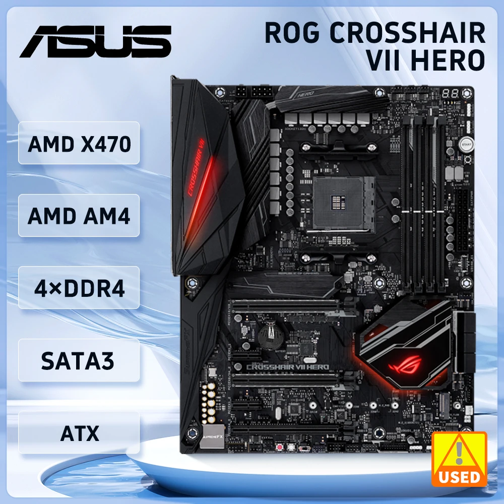 X470-Motherboard-ASUS-ROG-CROSSHAIR-VII-HERO-Socket-AM4-DDR4-64GB-PCI-E ...
