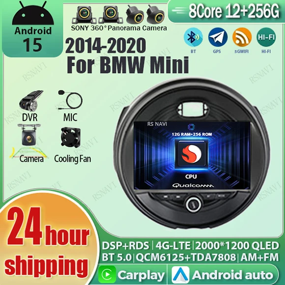 Android 15 wifi+4G Carplay Car Radio For BMW MINI COOPER F54 F55 F56 ...