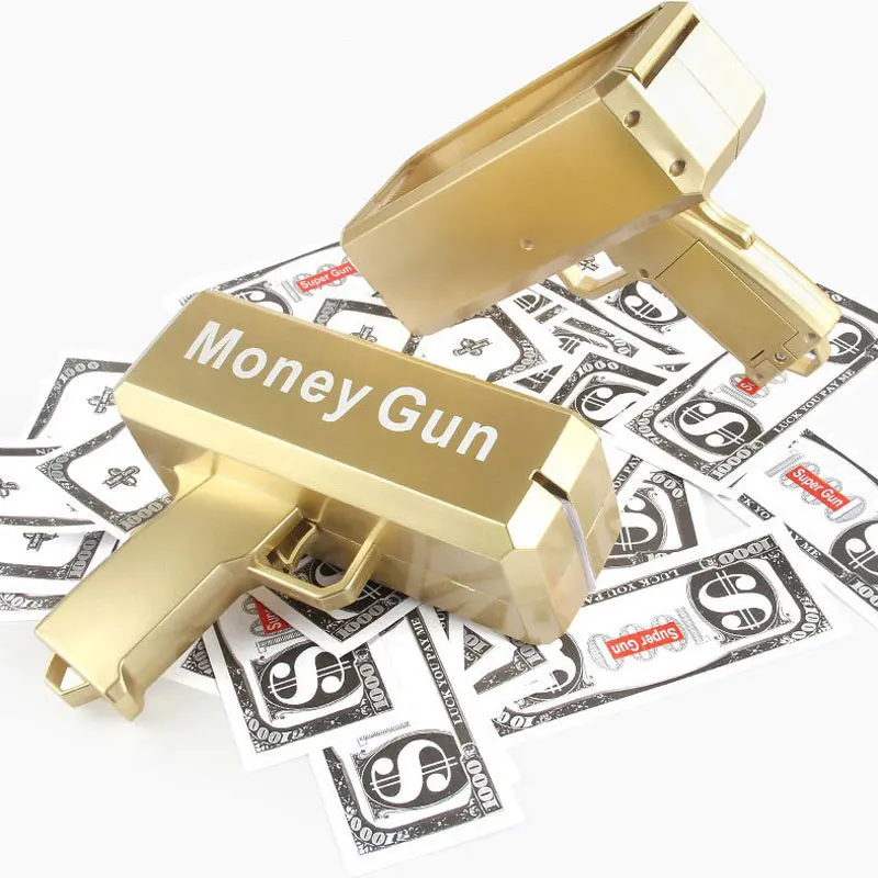Electric Money Gun Ver.1 with 100pcs Props Money Cash Banknote Spray ...