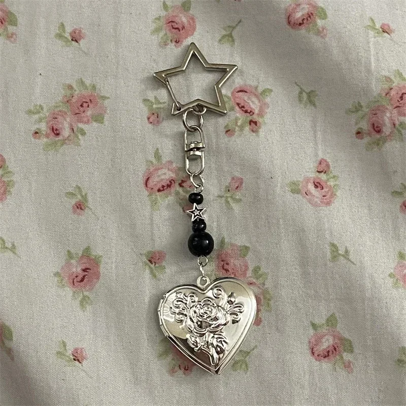 Grunge-y2k-Heart-Locket-Stargirl-Keychain-Handmade-Coquette-Fairy-core ...