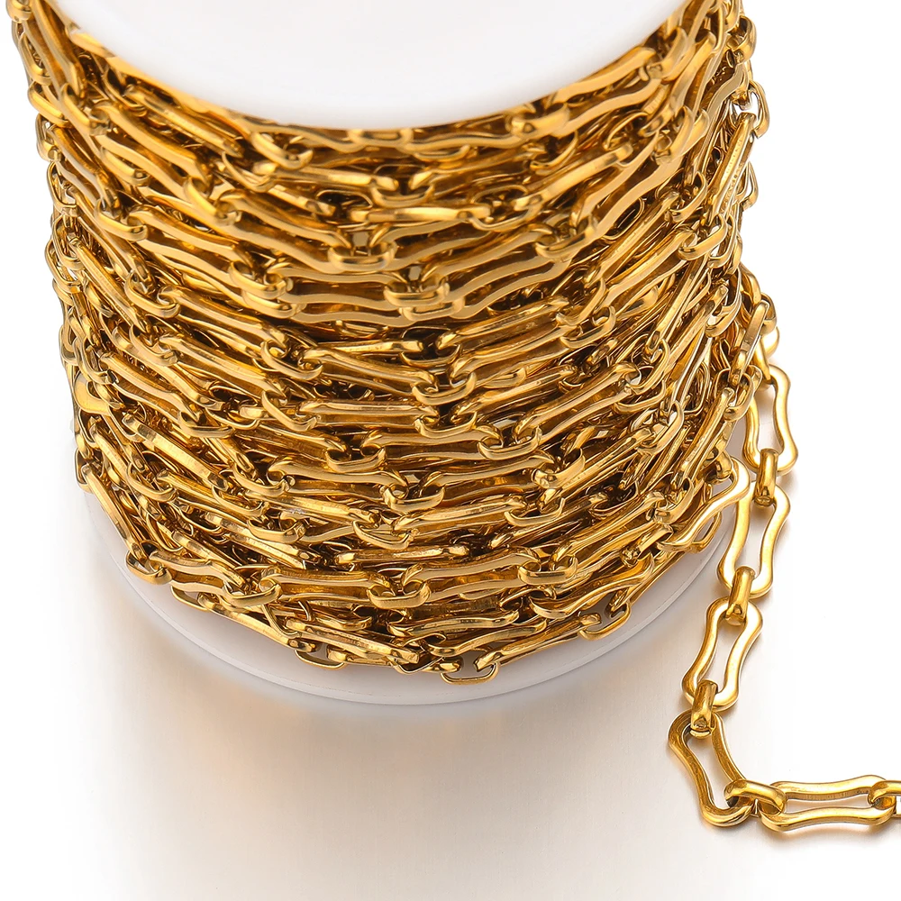 1Meter-Stainless-Steel-Plated-Gold-Square-Bone-Shape-Chains-for-DIY ...