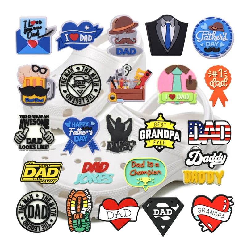 25-Pieces-16p-Set-Father-s-Day-Pins-Charms-For-Shoes-Decoration-PVC ...