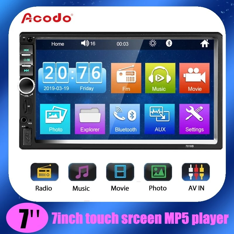 2din Stereo 7 Inch Acodo 7018b Car Radio 2 Din Touch Screen Multimedia ...