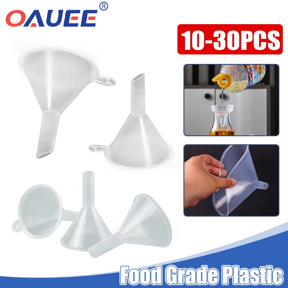 Oauee-10-30Pcs-Plastic-Funnel-Household-Kitchen-Cooking-Tool-Wine-Milk ...