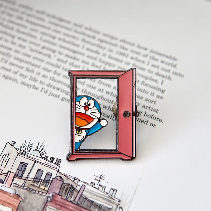 Doraemon Pin de esmalte duro Dokodemo Doa, broche de dibujos animados ...