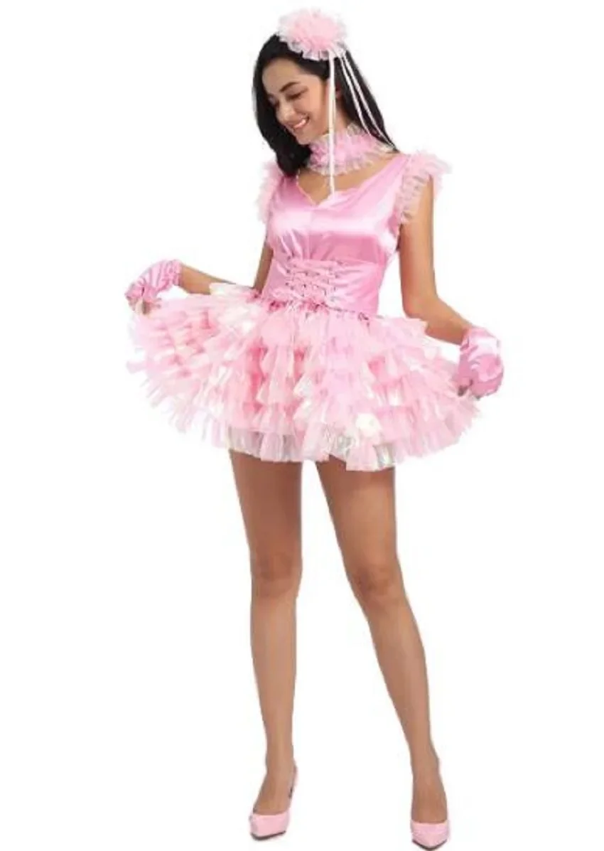 Sissy-com-tampa-bonito-e-sexy-joline-prissy-feminino-fofo-rosa-vestido ...