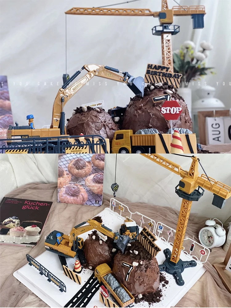 Mini Construction Vehicles Truck Cake Topper TOY Life 35-Piece ...
