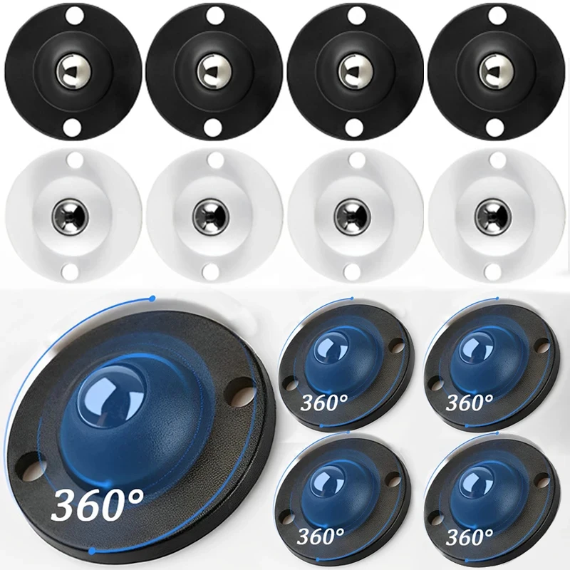 12-4Pcs-Stainless-Steel-Ball-Caster-Wheels-360-Rotation-Self-Adhesive ...
