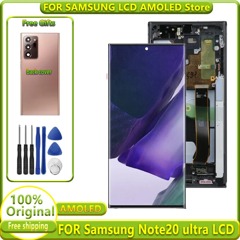 AMOLED For Samsung Galaxy Note 20 Ultra 5G Touch Screen Replacement with Frame For note20ultra ...