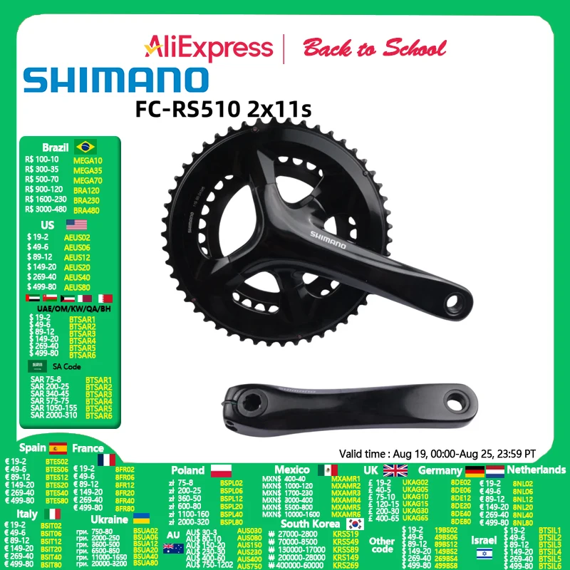 Shimano-22s-RS510-Crankset-165MM-170MM-172-5MM-175MM-50-34T-2x11Speed ...