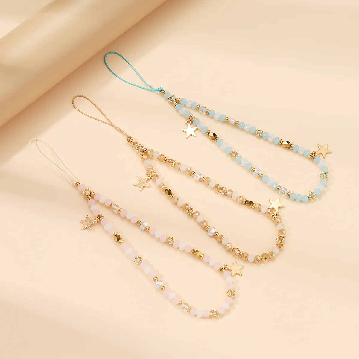 Fashion-Acrylic-Mobile-Phone-Chain-Five-Pointed-Star-Pendant-Beaded ...