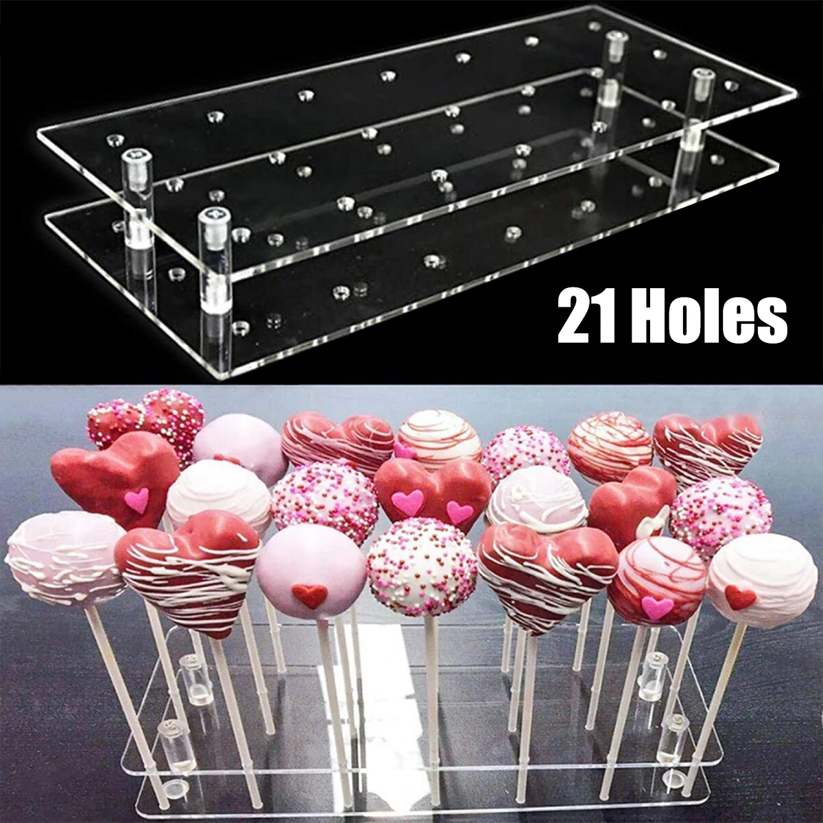 21-Holes-Cake-Lollipop-Holder-Display-Stand-Acrylic-Clear-Lollipop-Rack ...