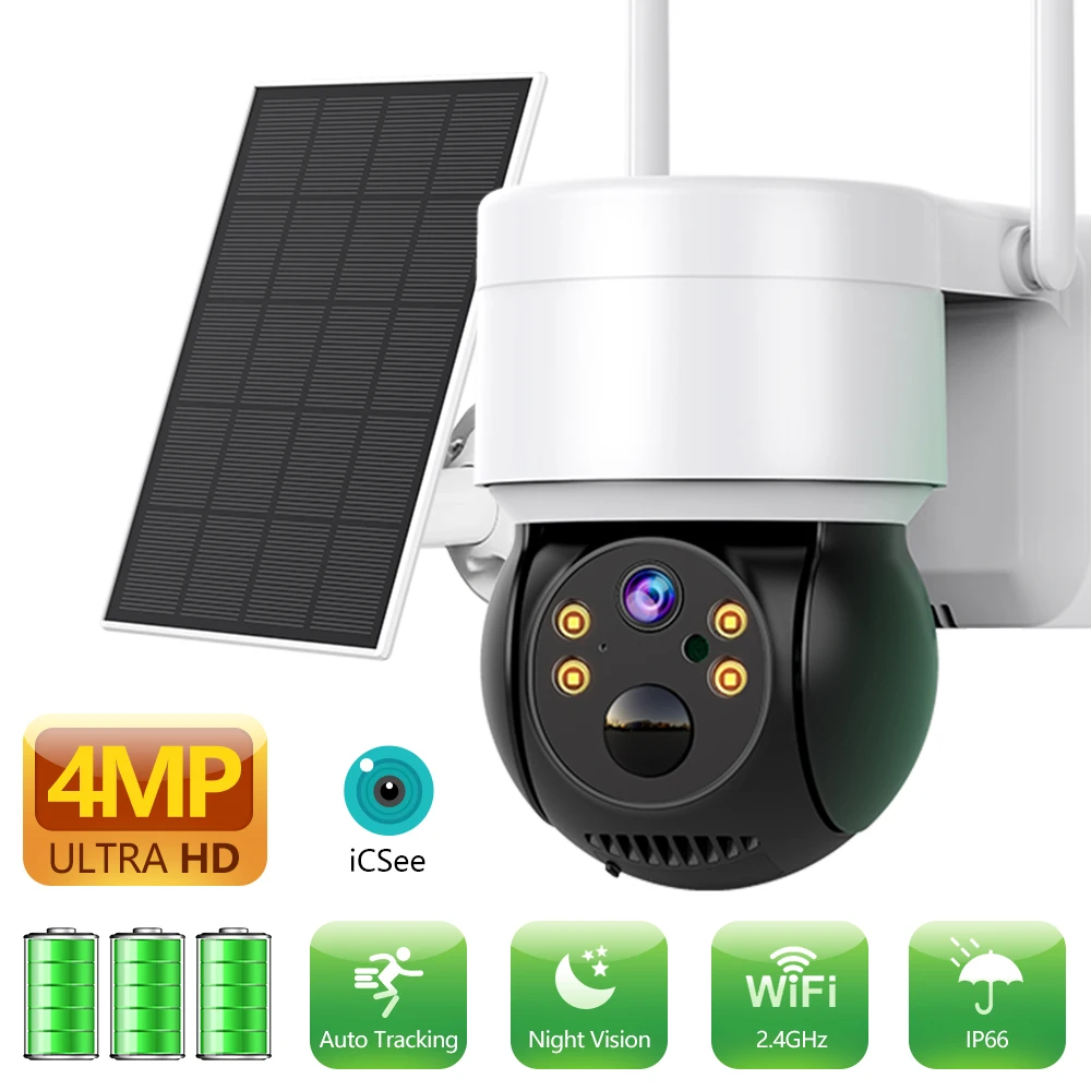 4MP-WiFi-Solar-Camera-PTZ-Outdoor-Night-Vision-Security-IP-Camera-With ...