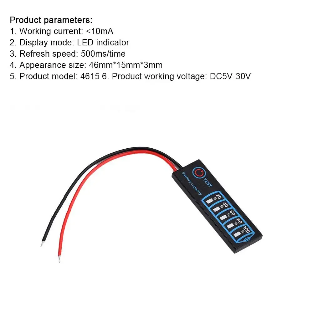 DC 5V-30V LED Power Indicator Intelligent Ternary Lithium Battery ...