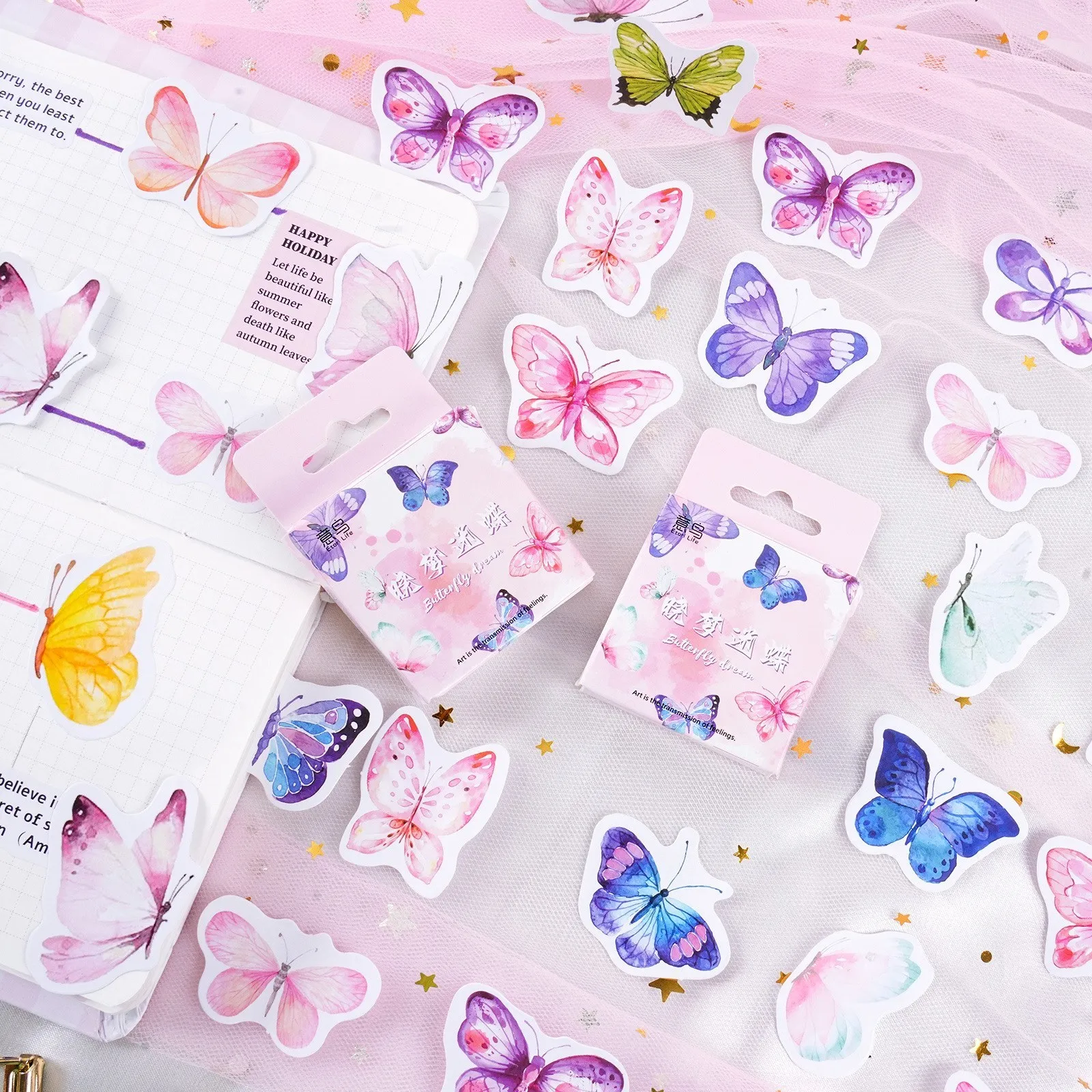 46-Pcs-Vintage-Butterfly-Scrapbook-Stickers-DIY-Decoration-Paper ...