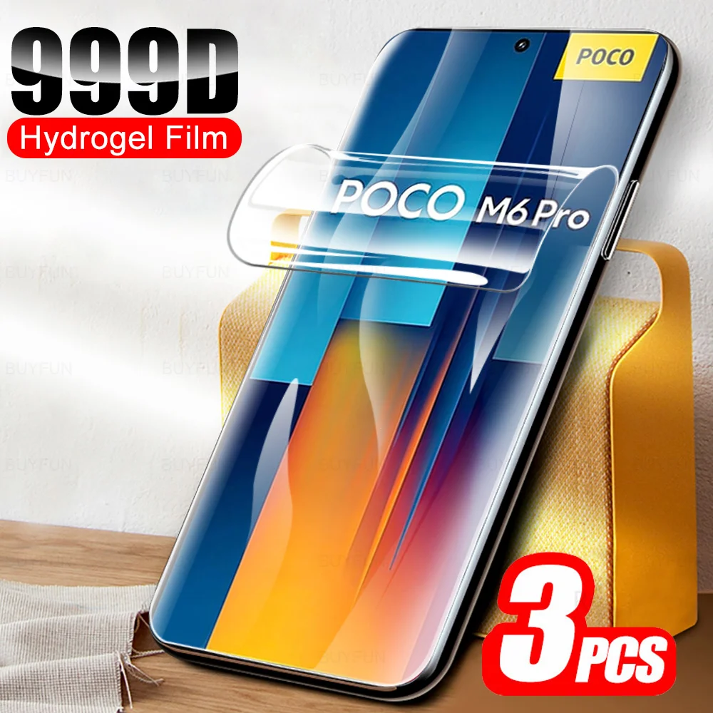 3Pcs-Full-Cover-Hydrogel-Film-For-Xiaomi-Poco-M6-Pro-4G-Screen ...