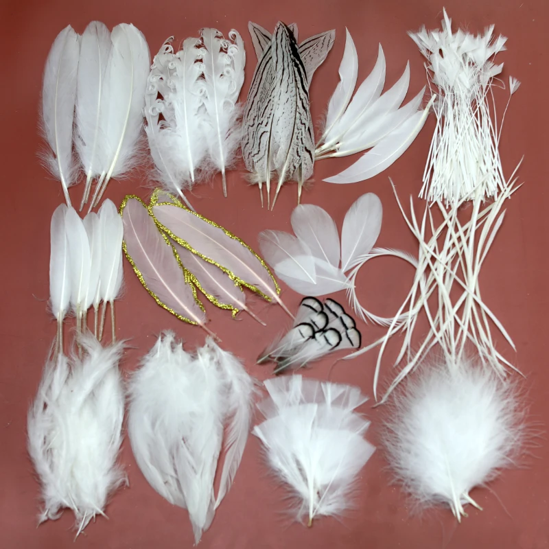 White-Feathers-for-Crafts-DIY-Headdress-Handicraft-Accessories-Stage ...