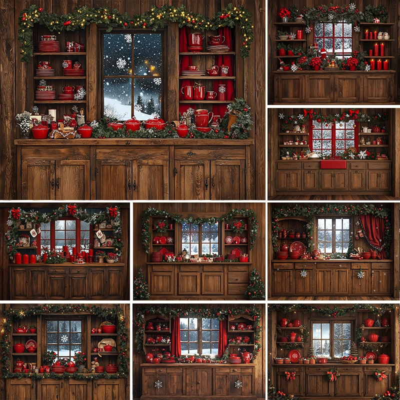 LS Christmas Kitchen Photography Background Indoor Cook Window Xmas ...