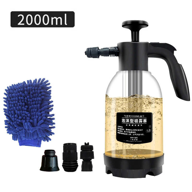 2L Hand Pump Foam Sprayer with 3 Types of Nozzle Hand Pneumatic Foam ...