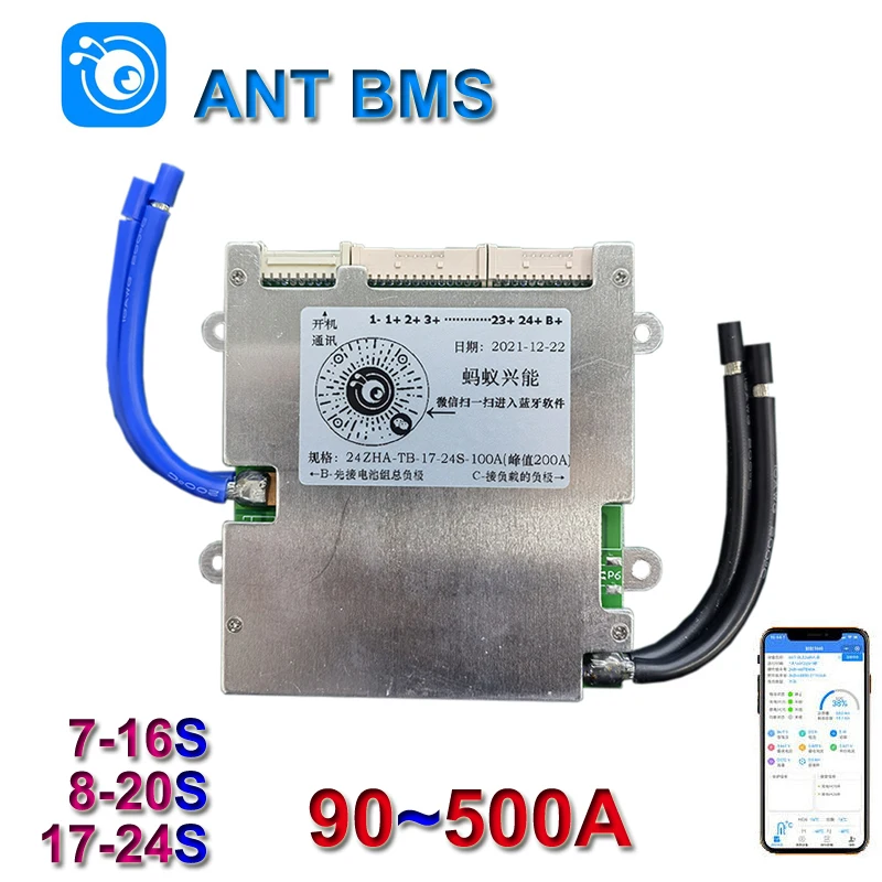 Ant BMS 8 20S Bluetooth Smart BMS con Balance Li Ion LiFePo4 LTO 18650 ...