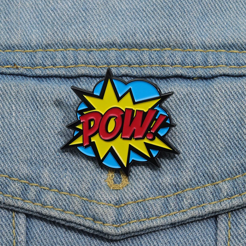 Vintage-Comic-POW-Enamel-Pins-Custom-Retro-Pop-Art-Brooches-Lapel ...