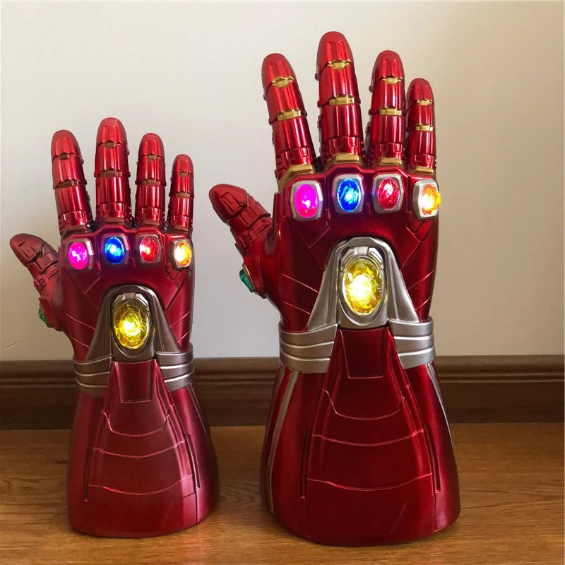Homem de ferro luva led luz luvas thanos 1:1 vingadores super herói ...