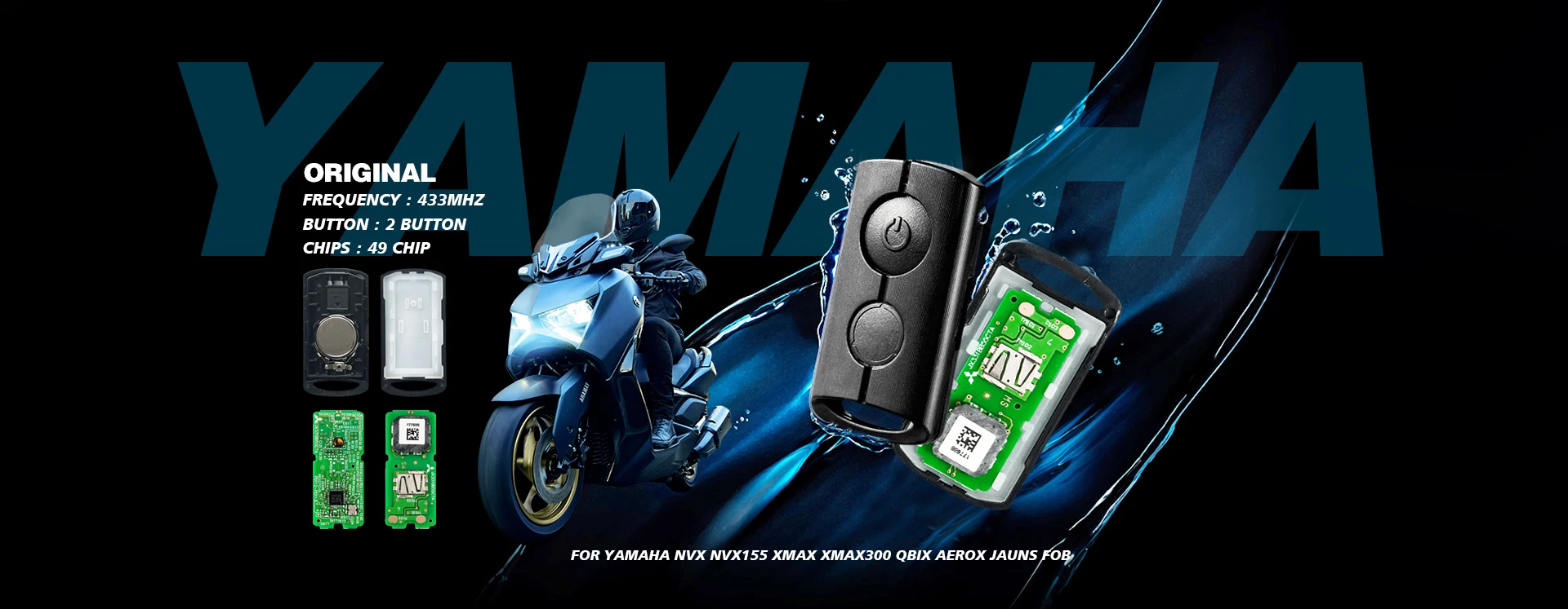 Original B2T Model SKEA7E-02 For Yamaha Motorcycle Remote 433.92mhz ...