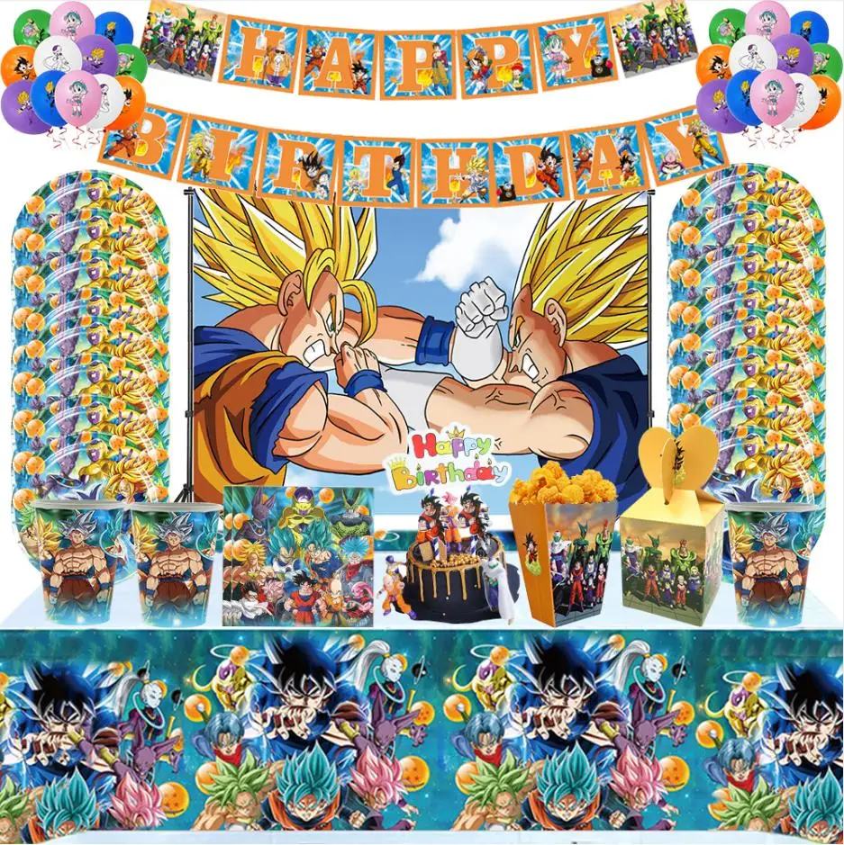 Dragon Ball Son Goku Kids Birthday Party Supplies Tableware Paper Cup ...