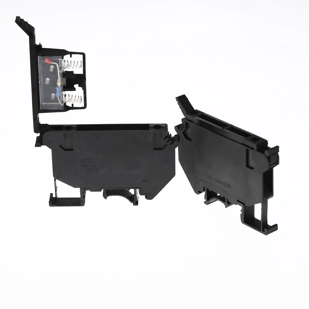 Din Rail Terminal Blocks 10Pcs UK 5 HESI Black Connector Screw Fuse ...