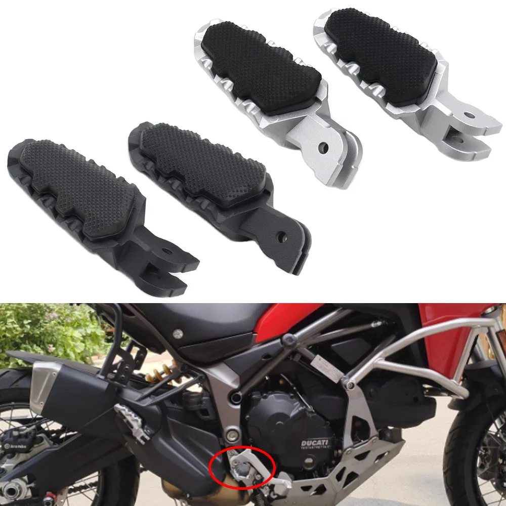 For DUCATI HYPERMOTARD 821 Multistrada MTS 950 1260 1200 Motorcycle Front Rear Footrest Foot ...