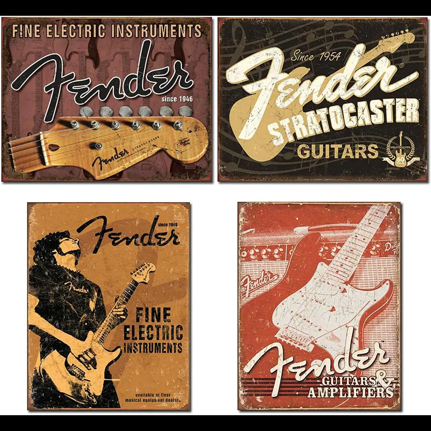 Retro-Tin-Sign-Wall-Decor-Fender-Stratocaster-Guitar-Metal-Poster-for ...
