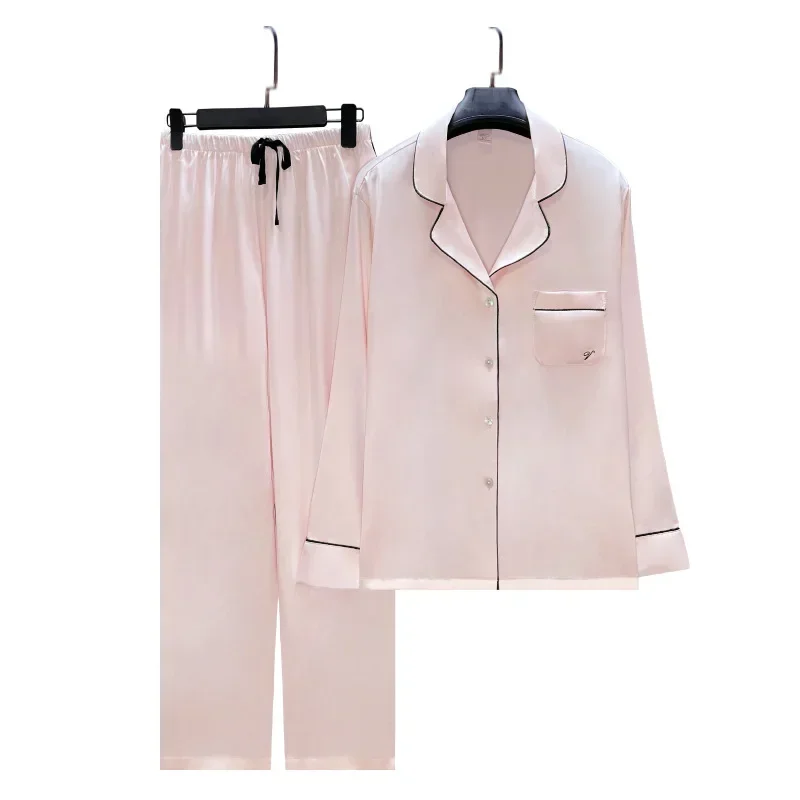 Classic-pink-pajamas-women-s-home-clothes-long-sleeves-and-trousers-ice ...