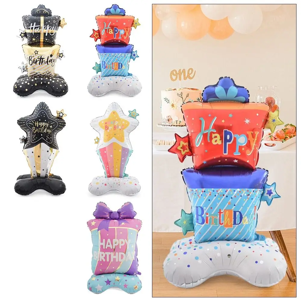 58in-Foil-Balloons-Black-Gold-Large-Birthday-Decoration-Stand-By-Air ...