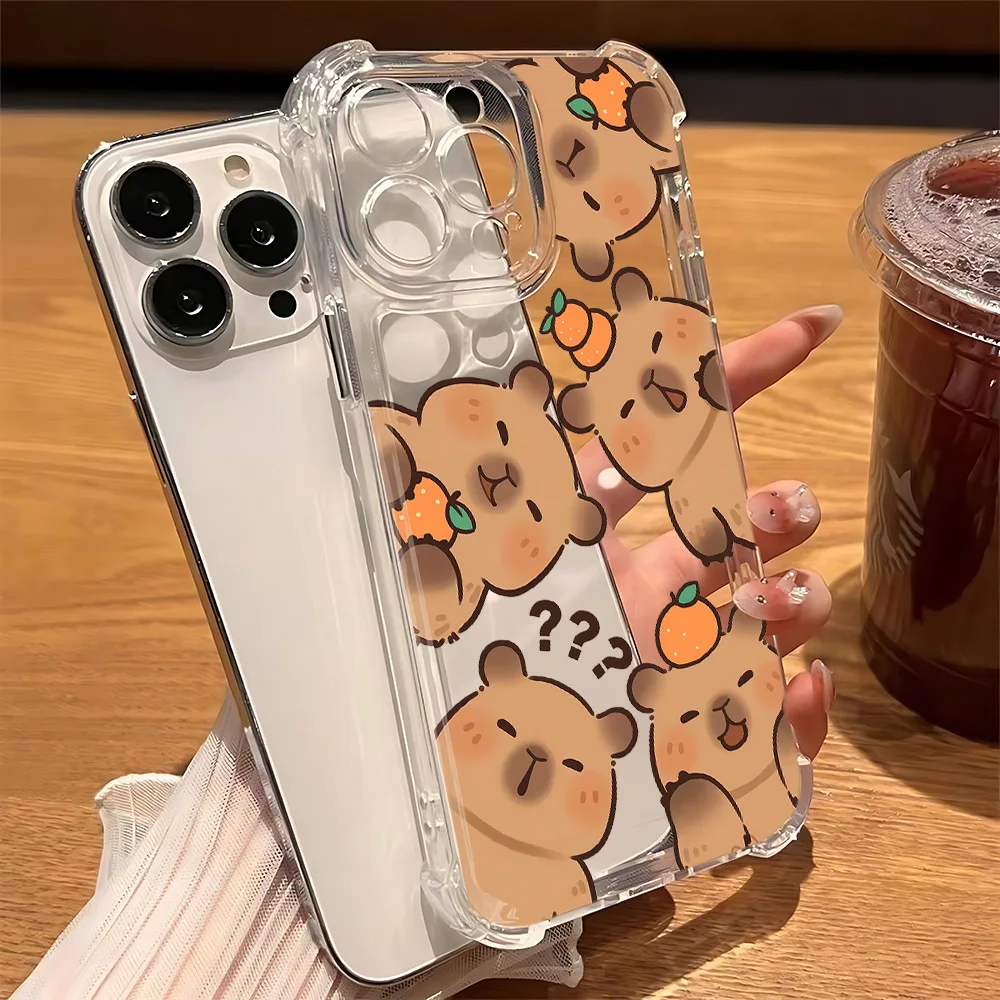 Capybara Cartoon Clear Anti-Fall Phone Case for Samsung S20 ULTRA (TMSJ ...