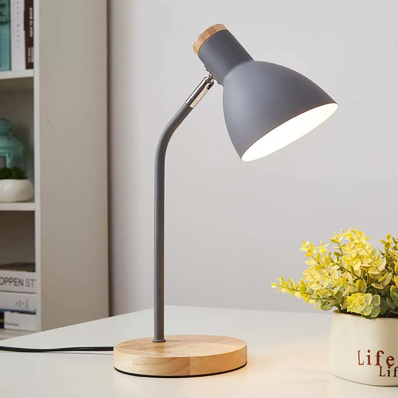 Wood Creative Table Lamp Nordic Flex Desk Light Art Simple Led E27 ...