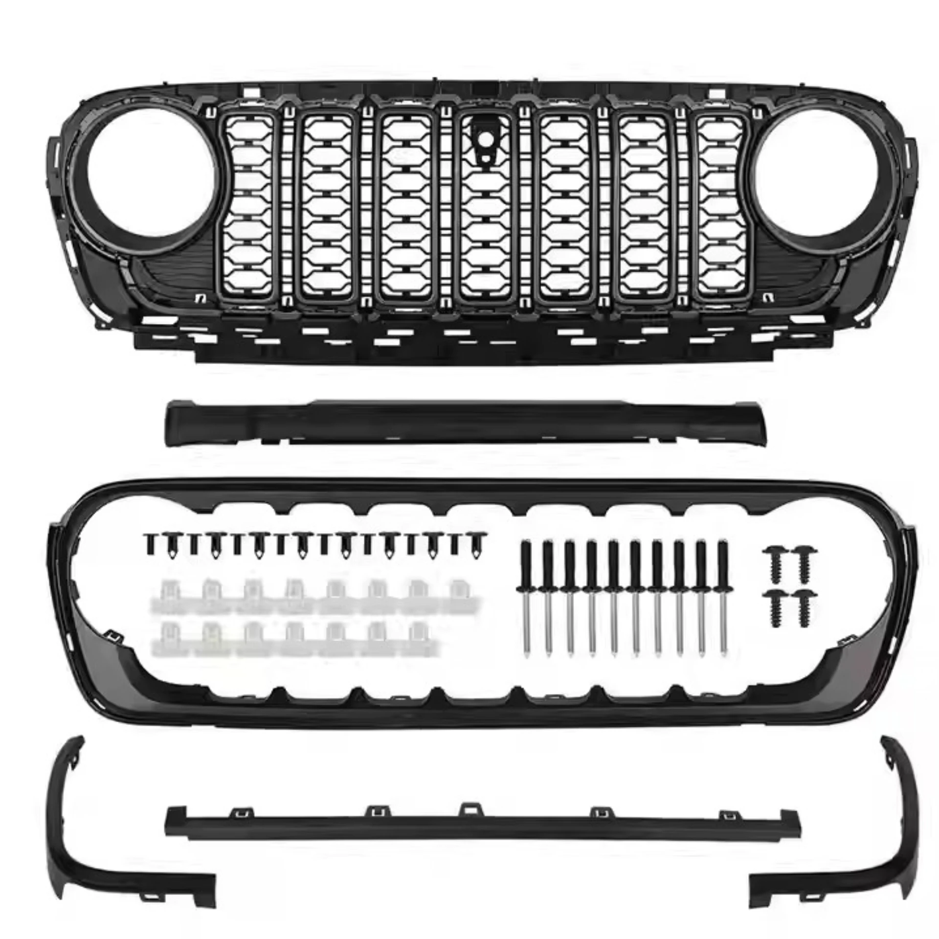 Front Grille Radiator Grill Assembly for Jeep Wrangler JL 2018-2023 ...