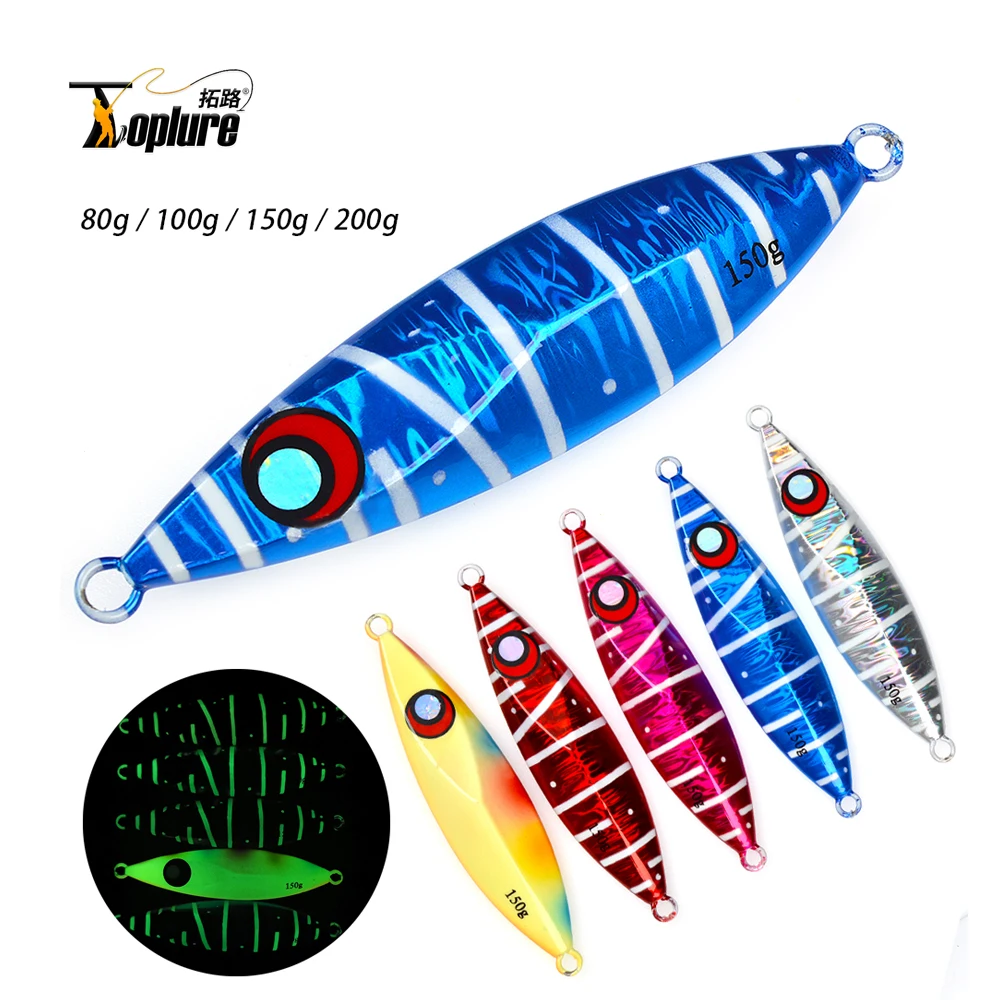 TOLU-Slow-Metal-Jigging-Lure-Glow-80g-100g-150g-200g-Fish-Falling-Jigs ...