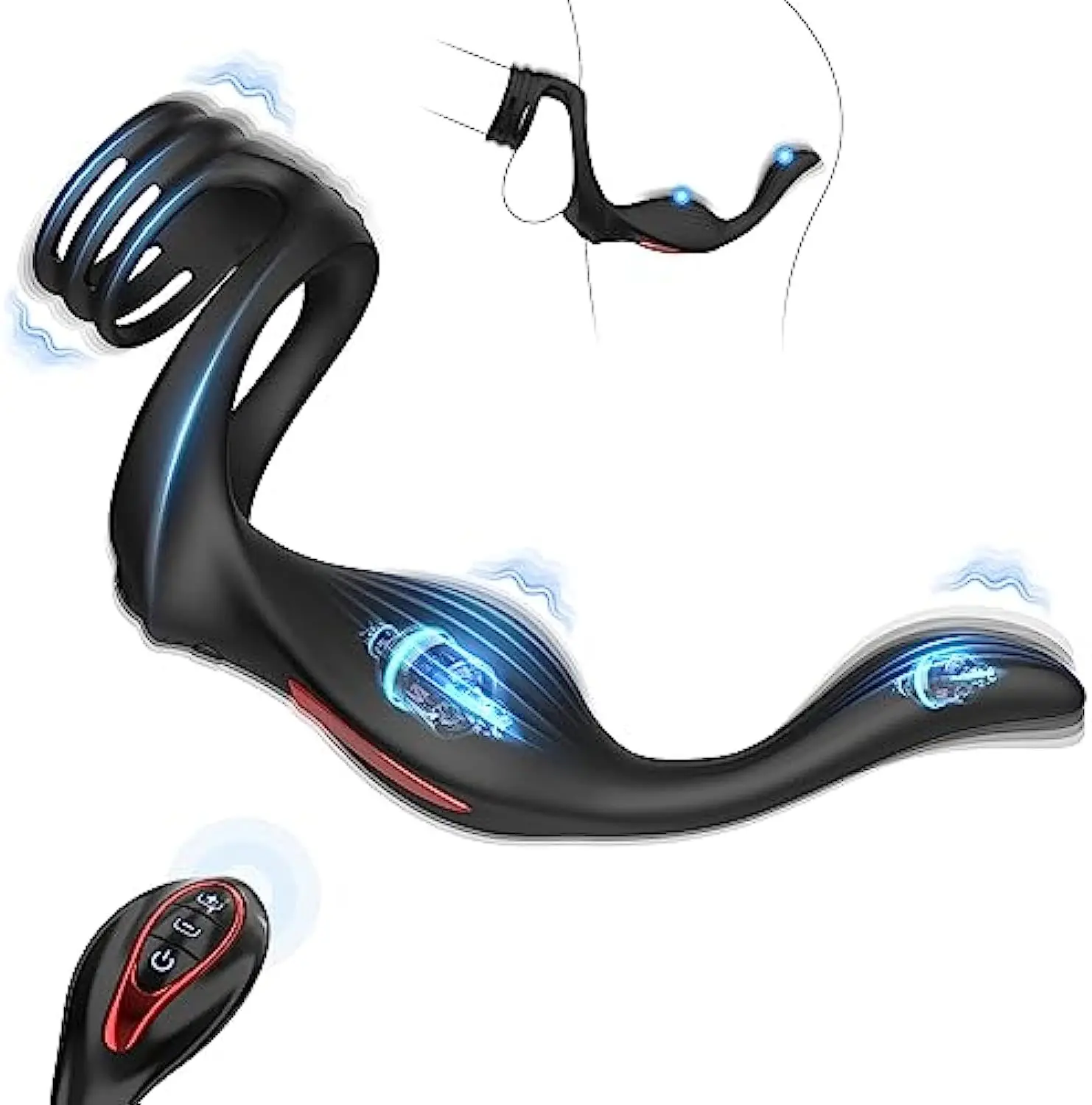 Perineum Massager With Penis Ring Vibrating Plug Anal Vibrator Male ...