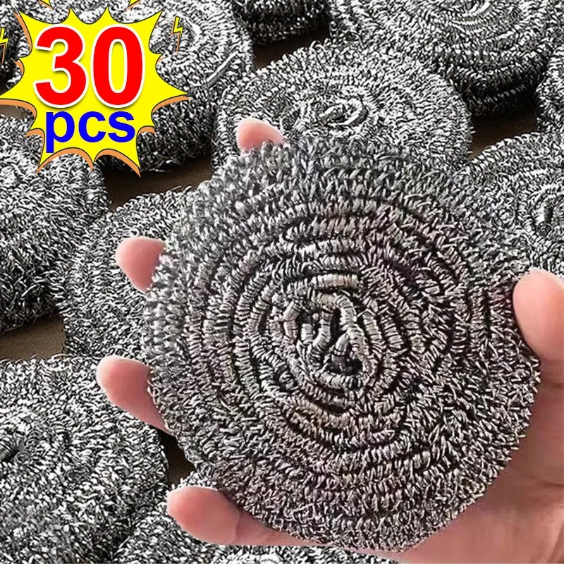 30-1pcs-Heavy-Duty-Wire-Steel-Cleaning-Ball-Stainless-Steel-Dishwashing ...